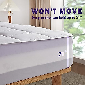 BDEUS Dual Layer 3 Inch Memory Foam Mattress Topper Queen Size, 2 Inch Cooling Gel Memory Foam Plus 1 Inch Down Alternative Quilted Pillow Top Cover,Back Pain Relief