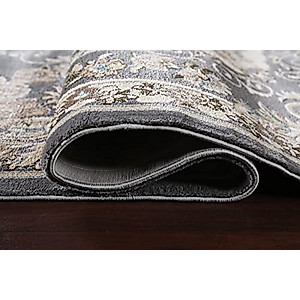 Grey Floral Transitional Turkish Area Rug Oriental Carpet 10x10 Square