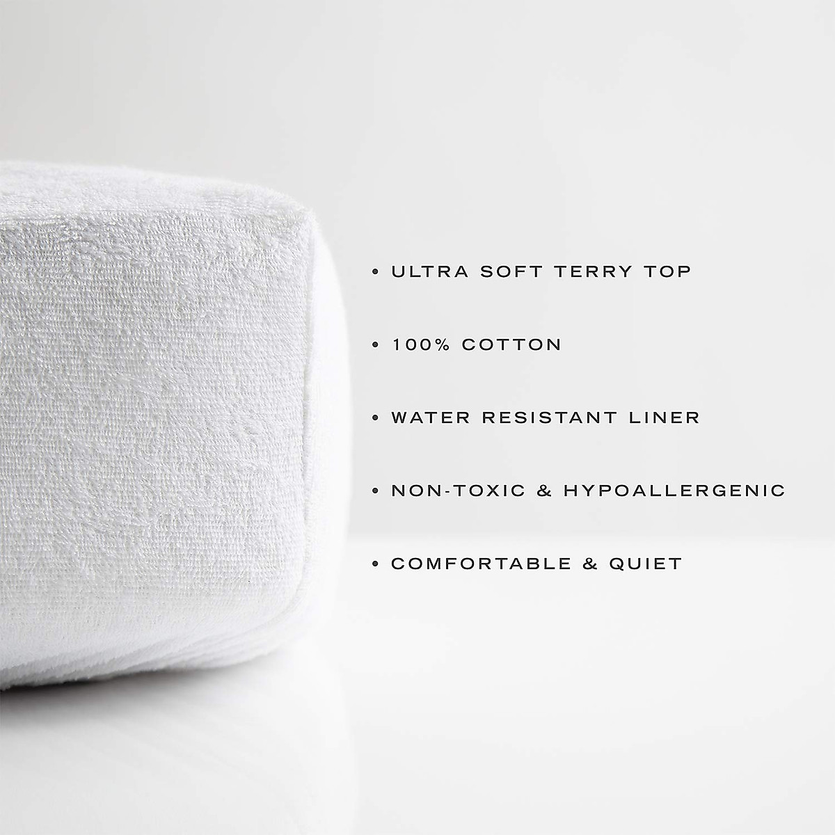 JumpOff Jo - Terry Cotton Crib Mattress Protector for Baby Crib White