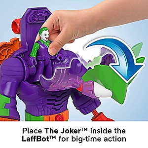 Imaginext DC Super Friends The Joker Insider & Laffbot 12-Inch Robot with Lights & Sounds Plus Figure for Ages 3+ Years