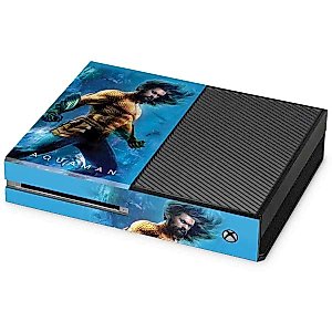 Skinit Decal Gaming Skin Compatible with Xbox One Console - Officially Licensed Warner Bros Aquaman Son of The Land and Seas Design