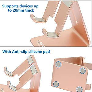 Urmust Cell Phone Stand for Desk Phone Holder Dock Cradle Stand for iPhone 14 13 12 11 Pro Max X Xr 8 Plus 7 6,Tablet(4-10in) [2023 Updated Version] Gold