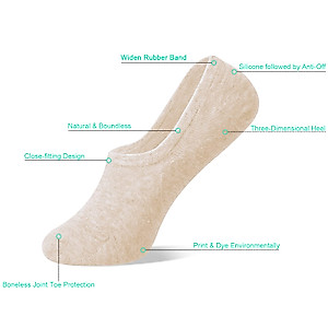 DIBAOLONG Womens No Show Socks Non Slip Flat Boat Line Low Cut Socks 6 Pairs