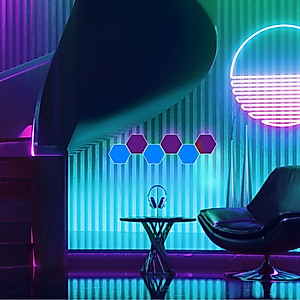 IFTHFOUR Hexagon Wall Lights, Modular, Touch-Sensitive and Remote-Controlled DIY Colorful LED Lamp with USB-Power, Used in Bedroom Living Room Game Room Party Decoration