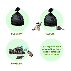 Mint-X - MX4048HD B16 Rodent Repellent Trash Bag, 0.630 Mil, Hi-Density, Star Seal, 48" Height x 40" Length, 45 Gallon, Black (Pack of 250)