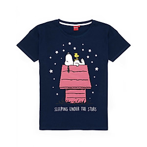 Snoopy Pajamas Ladies Womens Top Long Or Short Bottoms Options Navy Pjs Medium
