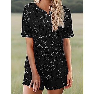 Ekouaer Tie Dye Pajamas Set Womens Loungewear Sleepwear 2 Piece PJ Sets