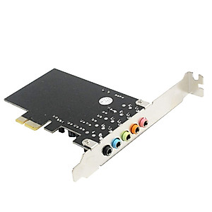 GODSHARK PCIe Sound Card, 5.1 Internal Sound Card for PC Windows 8 7 with Low Profile Bracket, 3D Stereo PCI-e Audio Card, CMI8738 Chip 32/64 Bit Sound Card PCI Express Adapter