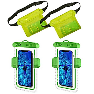 NIUTRIP Waterproof Phone Bags, Universal Cellphone Case, Waterproof Pouch with Waist Strap, Dry Bag with Adjustable Belt and Senstive Screen Touch for Swimming, Kayaking, Boating, Beach, 4 Pack
