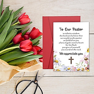Pastor Appreciation Cards - Thank You Card Gifts for Pastor Appreciation Gifts for Men Women Baptism Christmas Birthday Gifts for Pastors Religious Christian Gifts for Him Her To Our Pastor Gift Ideas