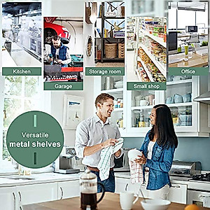 LLLstore 6-Tier Storage Metal Shelf Wire Shelving Unit 2100Lb Capacity Adjustable Heavy Duty Storage Rack with Wheels NSF Metal Shelf for Closet Kitchen Garage Basement, 82" H x 48" L x 18" D- Black