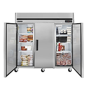 Maxx Cold MCFT-72FDHC 81" Triple Door Entergy Star Reach-In Freezer, Top Mount, Stainless Steel