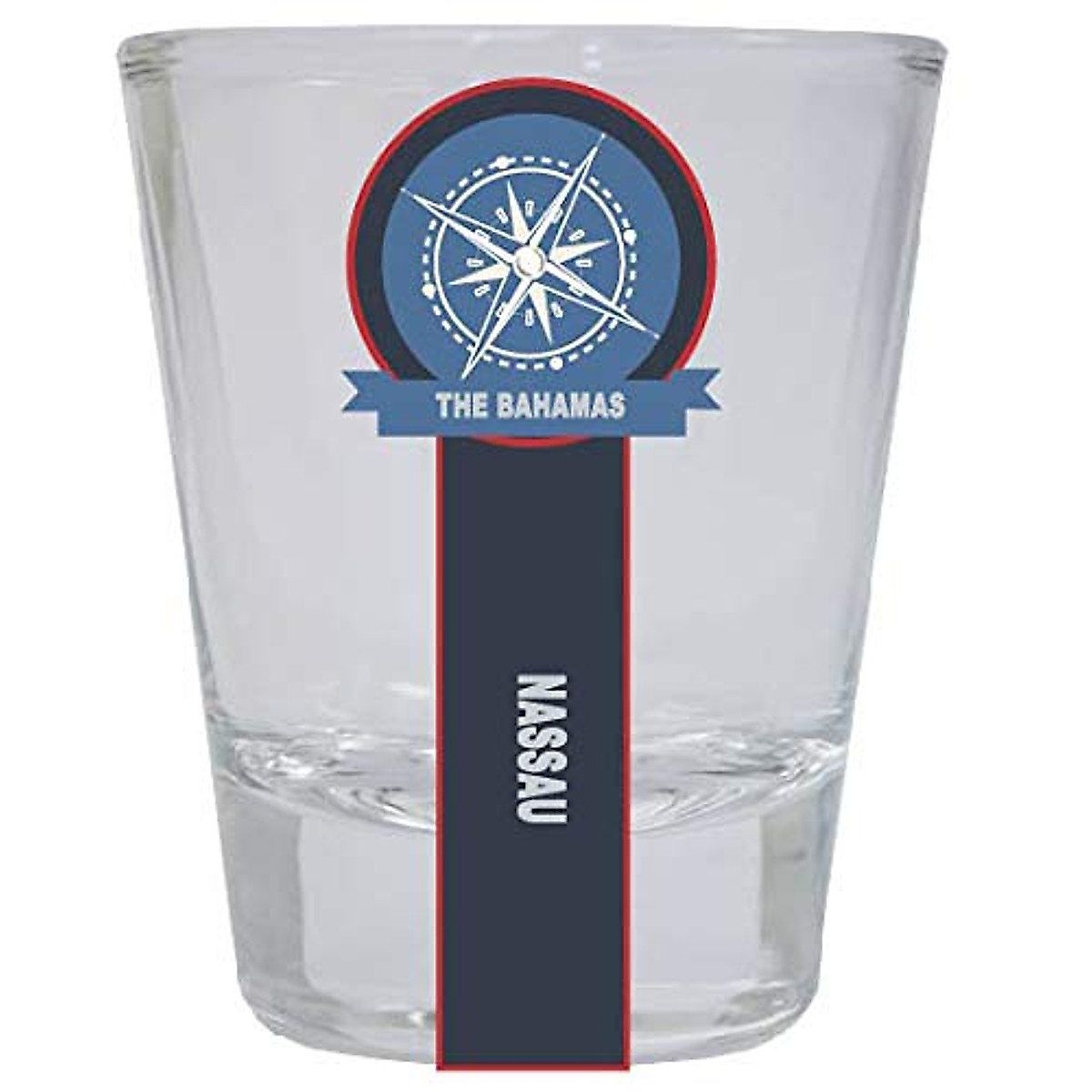 Nassau The Bahamas Nautical Souvenir Round Shot Glass