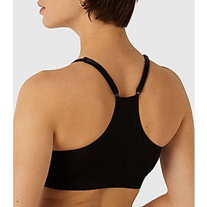 Victoria's Secret Pink Seamless Sports Bra, Low Impact Bras for Women, Racerback, Black (XL)