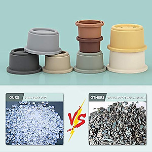 Mini Tudou 8 Pcs Stacking Cup Toys, Nesting Cups Toy, Baby Bathing Toy & Building Toy for Early Educational Develop Best Montessori Toy Gift for 6 Month+ Boys & Girls