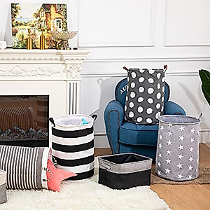 Kids Laundry Basket Collapsible Hamper, 22 Inches Tall Large Fabric Dirty Clothes Hampers for Bedroom, Nursery Baby Hamper