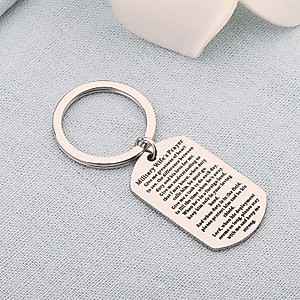 bobauna Military Wife Prayer Keychain Please Stay With Me And Keep Me Strong Deployment Army Gift (military wife's prayer keychain)