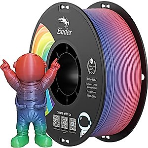 Creality PLA Filament Pro Rainbow, 1.75mm 3D Printer Filament, Ender PLA + (Plus) Printing Filament, 1kg(2.2lbs)/Spool, Dimensional Accuracy ±0.03mm. Fit Most FDM Printer