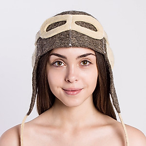 Wool Sauna Hat Embroidered Pilot Finnish Sauna Hat Russian Sauna Hat Wool Aviator - Russian Banya Sauna Hat for Men Sauna Hats Sauna Cap Gray