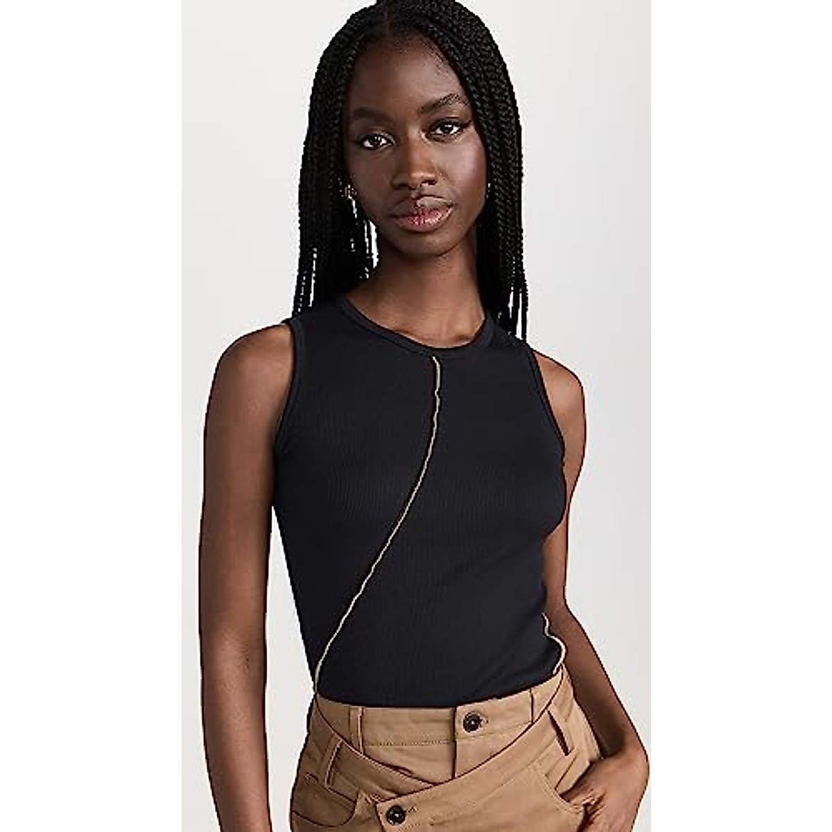 Helmut Lang Women's Muscle Base Tank, Basalt Black, S