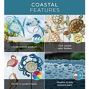 Regal Art & Gift Artistic Wall Décor, Hand-Painted Metal & Glass Sculpture, Weather & Fade Resistant, Indoor & Outdoor Wall Art, Easy to Hang, Spiral Pattern, Sea/Ocean theme, Turtle