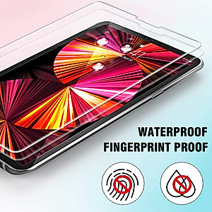 Ferilinso Designed for iPad Pro 11 Inch Screen Protector Accessories 2022 2021 2020 2nd 3rd 4th Generation 2 Pack Tempered Glass with 2 Pack Camera Lens Protector Suitable for Apple Pencil Face ID