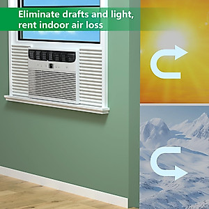 Window Air Conditioner,Side Insulated Foam Panel, Summer/Winter Heat and Draft Insulating,Two-Piece Panels Window Seal 02 (WHITE)