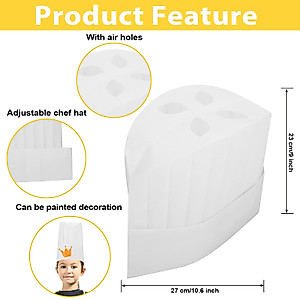 Sntieecr 24 Pieces Kids Apron and Chef Hat Set, Adjustable Kids White Non Woven Fabric Chef Hats Skin-friendly Child Apron for Kitchen Cooking, Baking, Painting, Training Wear Kid's Size (7 -12 Years)