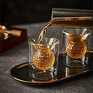 Golf Decanter Whiskey Decanter Set with 4 Golf Ball Whiskey Glasses - Unique Golf Gifts for Men - 750ML Golf Themed Liquor Decanters for Alcohol, Bourbon, Scotch, Vodka, Tequila, Wine