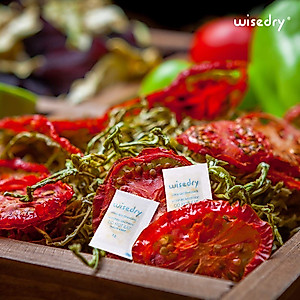 wisedry 120 Packets 2 Gram Silica Gel Desiccant Packs with Color Indicating Beads Moisture Absorber Packets for Food Shoe Boxes Spices Seed Collection Storage Food Grade