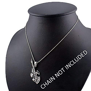 WithLoveSilver 925 Sterling Silver Rock Fire Electric Guitar Charm Pendant