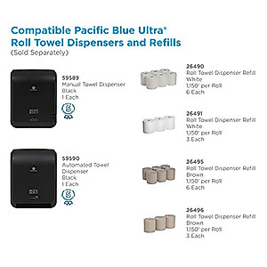 Pacific Blue Ultra Water-Resistant Mechanical Touchless Paper Towel Dispenser by GP PRO (Georgia-Pacific), Black. 59594, 12.90" W x 9.00" D x 16.00" H