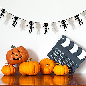 9 Foot Halloween Garland Felt Banner Chain Decorations Indoor and Outdoor Party Supplies Accessories 18 Feet Total Pack of 2 Designs Black & White Skeletons and Bat Pumpkin & Ghosts by Gift Boutique