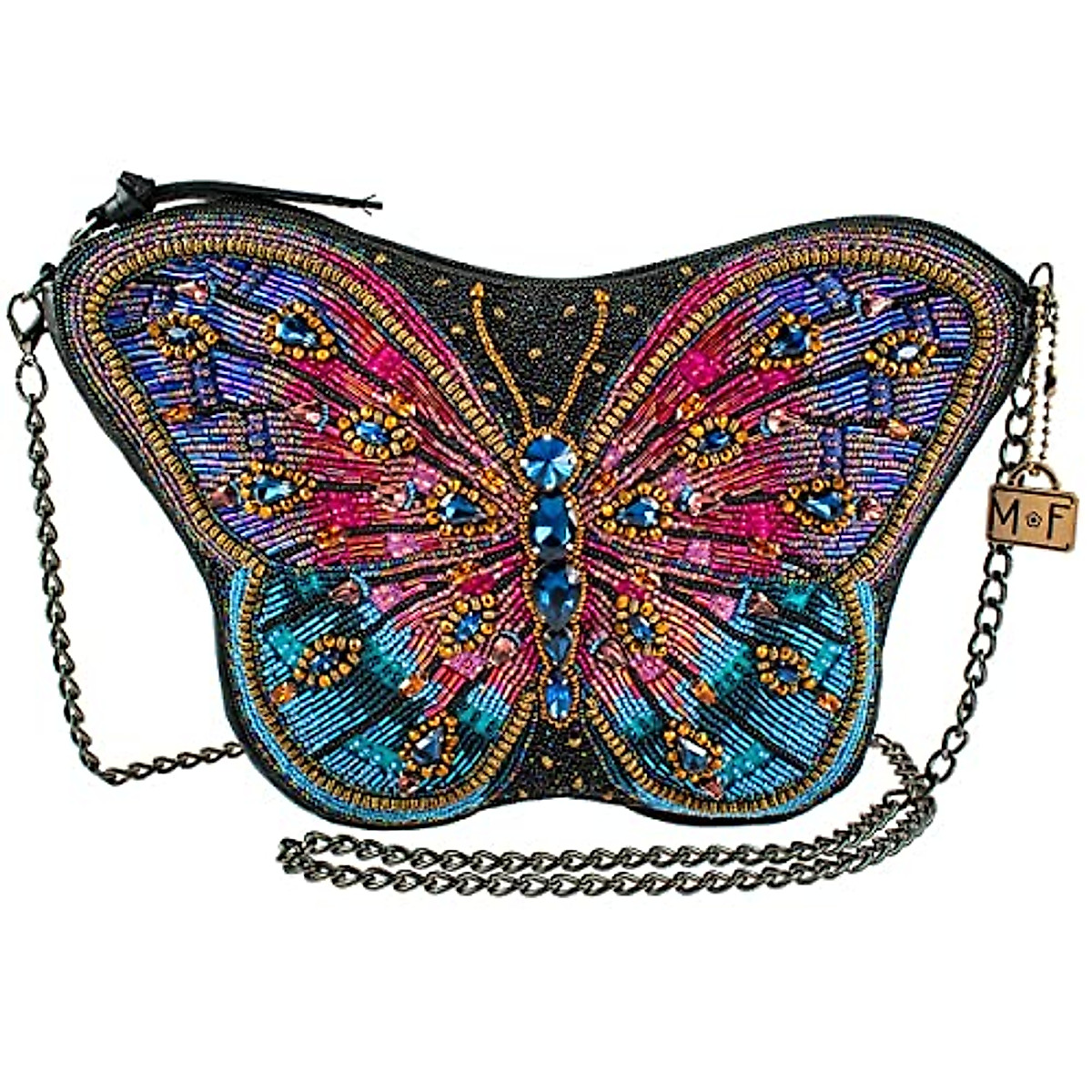 Mary Frances Jewels Handbag Beaded Butterfly Crossbody Clutch Bag, Multi