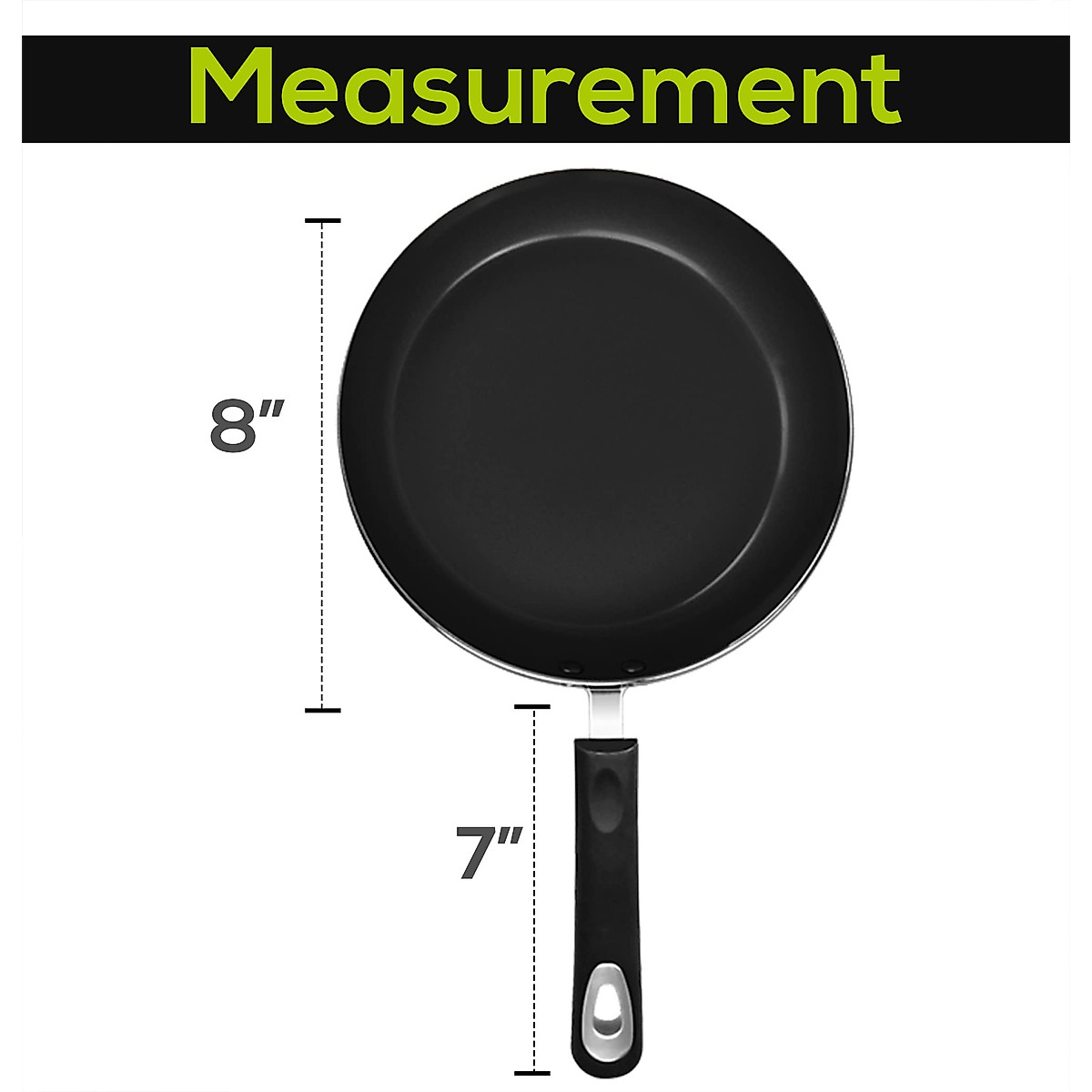 Utopia Kitchen Saute Fry Pan - Nonstick Frying Pan - 8 Inch Induction Bottom - Aluminum Alloy and Scratch Resistant Body - Riveted Handle (Grey)