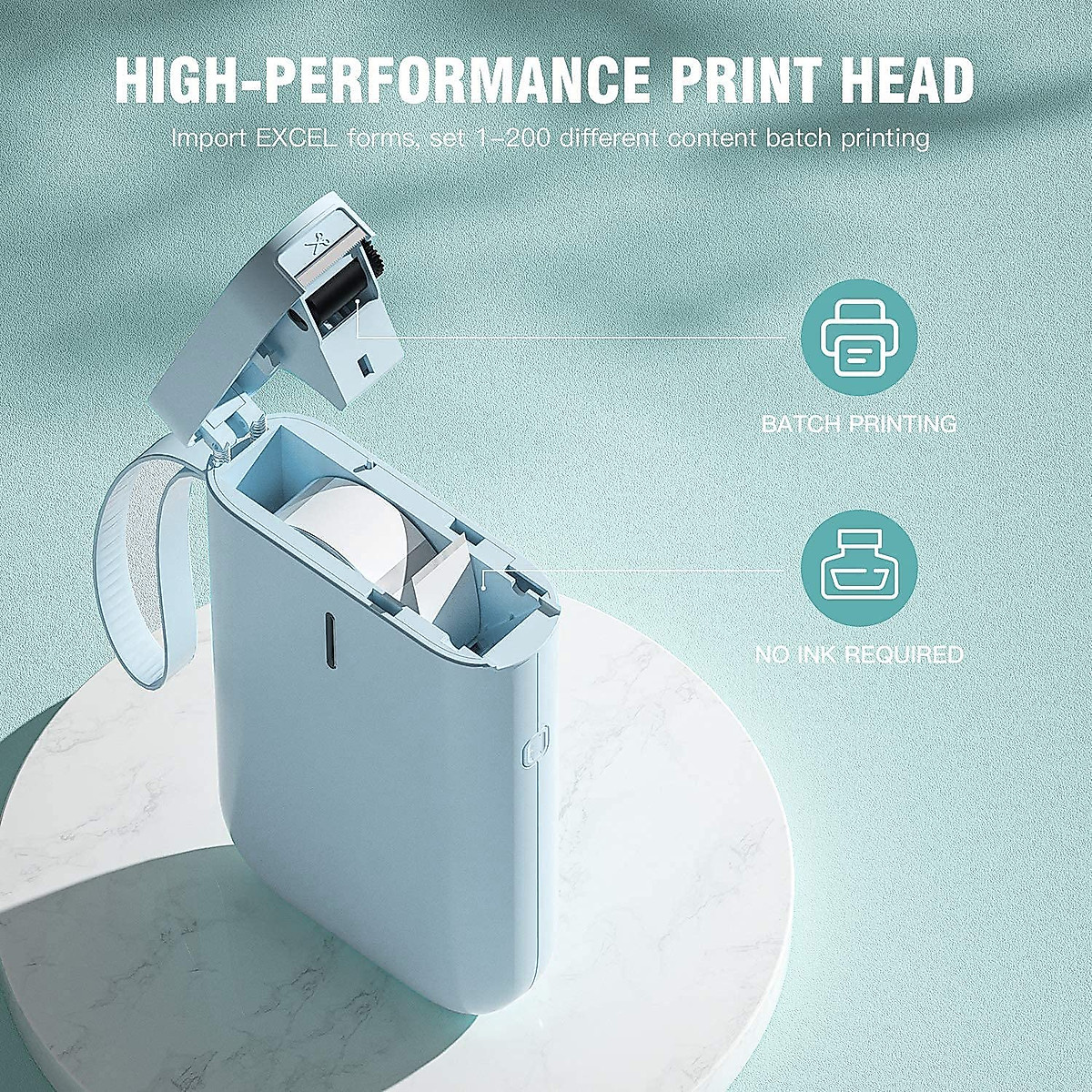 NIIMBOT D11 Label Maker Machine with Tape, Mini Label Printer, Portable Wireless Label Printer, for Phone Pad Office Home Organization USB Rechargeable (Green)