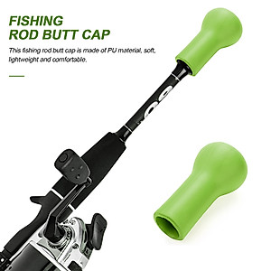 Pteanecay Rod Butt Cushion Fishing Cap,Floating Eva Foam Fishing Rod Cover for Large Fishing Rods (Green)