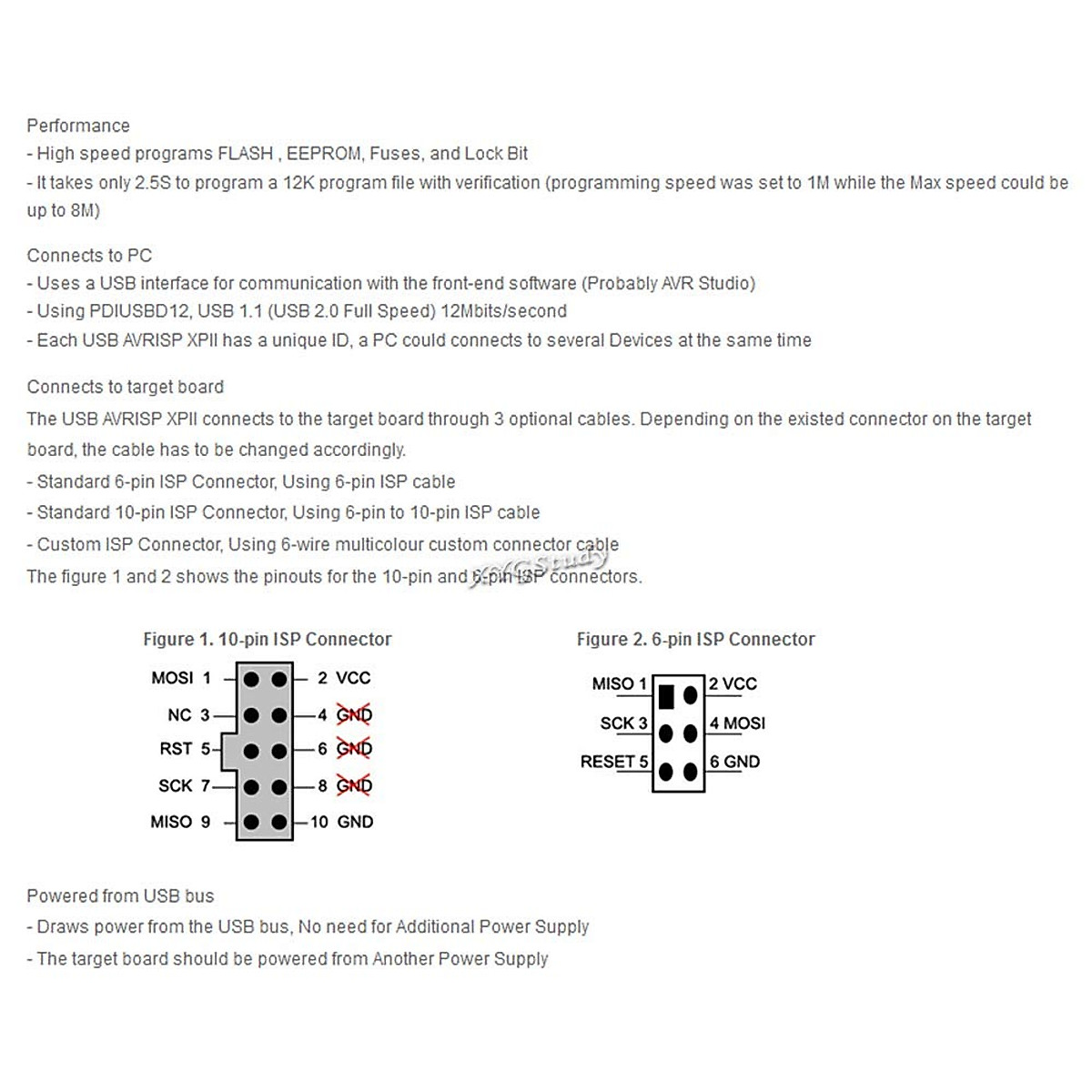 Compatible Atmel AT AVRISP mkII AVR ISP mk2 USB MCU AVR XMEGA In-System Programmer Studio 4/5/6 ISP PDI interface @XYGStudy