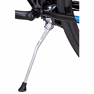 Schwinn Center Mounted Bike Kickstand, With End Cap Cover, Includes Top Plate and Bolt, Lightweight Aluminum, Fits Most Adult Bikes, Silver