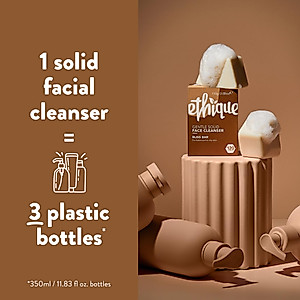 Ethique Gentle Solid Face Cleanser for Balanced to Dry Skin - Bliss Bar - Plastic-Free, Vegan, Cruelty-Free, Eco-Friendly, 3.88 oz (Pack of 1)