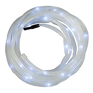 Pure Garden Solar Powered LED Rope Lights – 32 FT Strand with 100 White Bulbs, Steady or Twinkle Mode – Outdoor Patio, Landscape, and Garden Décor