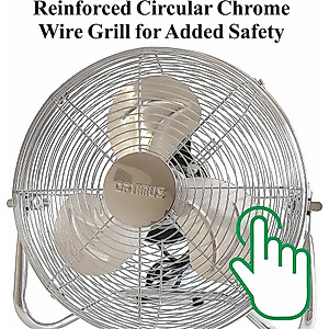 Optimus F-4122 F-4122 3-Speed 40-Watt 12-In. Industrial-Grade High-Velocity Floor Fan