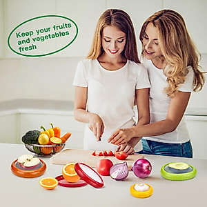 Avocado Saver - 4PCS Reusable Silicone Food Savers Avocado Keeper for Refrigerator Avocado Holder Saver Keeper Onion Holder Potato and Onion Storage Great for Avocado Onions Lemons Potatoes etc