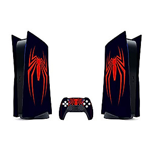 Ps5 Skin Navy/red Spider Protective wrap Cover Vinyl Sticker Decals for Sony Playstation 5 Disk Version Console and Two Dual Sense 5 Sticker Skins, Miles