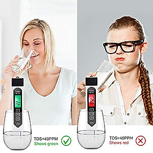 Professional Water Quality Tester，EC TDS meter, 4 in 1 Portable High Precision Digital TDS PPM Meter, Ideal ppm Meter for Drinking Water, Hydroponics and Water purifier