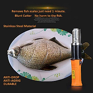 Electric Fish Scaler,Powerful Cordless Fish Scaler Scale Scraper Remover Cleaner Skinner Kit Build in 12V Rechargeable Battery