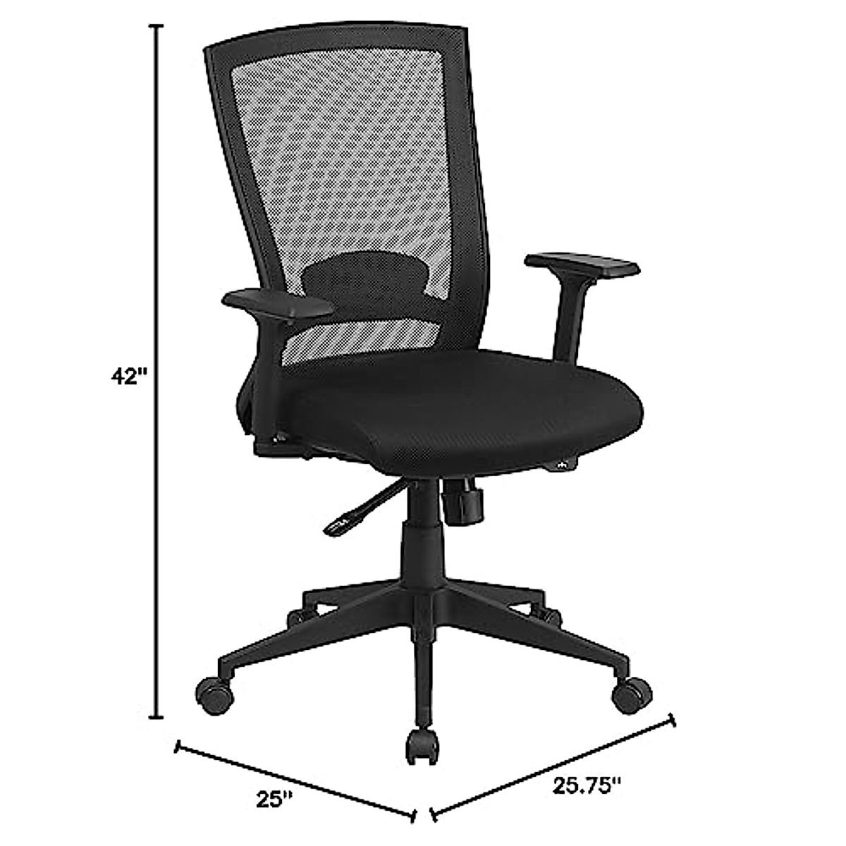 Flash Furniture Cleo Mid-Back Black Mesh Executive Swivel Ergonomic Office Chair with Back Angle Adjustment and Adjustable Arms
