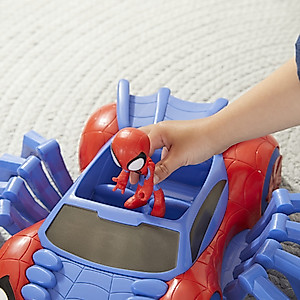 Spidey and His Amazing Friends Ultimate Web-Crawler, Spidey Stunner Feature and 4-Inch Marvel Spidey Figure, Ages 3 and Up