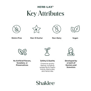 Shaklee - Herb-Lax® Gentle Laxative - Herbal Blend with Senna Leaf for Digestive Health & Regularity - Occasional Constipation Support- Enhanced Proprietary Formula - 240 Tablets
