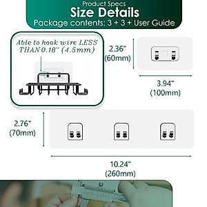 Jovware Shower Caddy Adhesive Strips, Shower Caddy Adhesive Replacement Stickers, Adhesive for Shower Shelves, Shower Shelf Adhesive Replacement for Soap Holder, Kitchen Rack, Bathroom, Wire 6 Pack